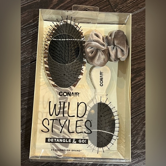 Accessories | Conair Wild Styles Detangle Go Brushes And Scrunchie Set ...